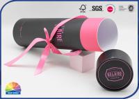 China Wine Bottle Paper Packaging Tube Matte Lamination With Ribbon Handles for sale