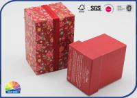 China Rigid Handmade Jewelry Paper Gift Box With Bow Ribbon Shimmering Powder for sale
