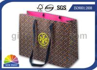 China Customized Matte Laminated Luxury Paper Tote Bag with Grosgrain Handle / Coated Paper for sale