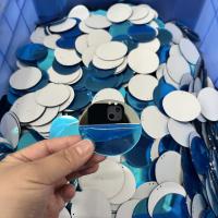 China Set of 12pcs Laser Cut 1.3mm 60*53mm Oval Shape Silver Mirror Acrylic Sheet with Adhesive & Grey Paint for sale