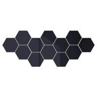 China 3D 12Pcs Hexagon Acrylic Mirror Wall Stickers Decorative Tiles Self Adhesive Aesthetic Room Home Decor Shower Makeup Panel for sale