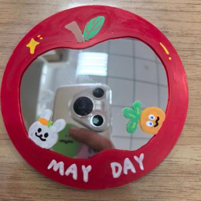 China DIY convex mirror Convex Acrylic Mirror Blanks for DIY Craft, Custom UV Printing Round Mirror Badge for sale