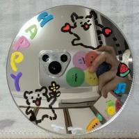 China DIY convex mirror Convex Acrylic Mirror Blanks for DIY Craft, Custom UV Printing Round Mirror Badge for sale