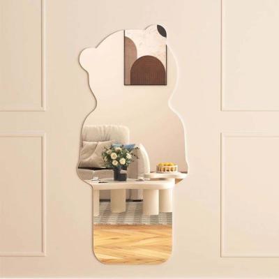 China Laser cut Acrylic Big Room Home Wall Decor Luxury Unbreakable Hanging Salon Dressing Irregular Frameless Full Length Floor Standing Mirror for sale