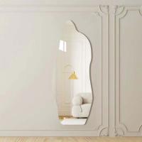 China Laser cut Acrylic Big Room Home Wall Decor Luxury Unbreakable Hanging Salon Dressing Irregular Frameless Full Length Floor Standing Mirror for sale