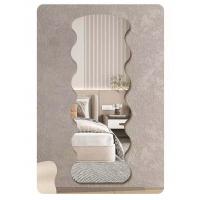 China Laser cut Acrylic Big Room Home Wall Decor Luxury Unbreakable Hanging Salon Dressing Irregular Frameless Full Length Floor Standing Mirror for sale