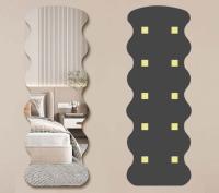 China Laser cut Acrylic Big Room Home Wall Decor Luxury Unbreakable Hanging Salon Dressing Irregular Frameless Full Length Floor Standing Mirror for sale