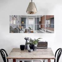 China Modern Minimalist Acrylic Spliced Mirror Self-adhesive Wall Mount Full-Length Mirror Punch-Free Decorative Wall Sticker Mirror for Bathroom Washroom for sale