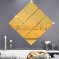 China Modern Minimalist Acrylic Spliced Mirror Self-adhesive Wall Mount Full-Length Mirror Punch-Free Decorative Wall Sticker Mirror for Bathroom Washroom for sale