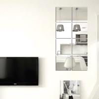 China Modern Minimalist Acrylic Spliced Mirror Self-adhesive Wall Mount Full-Length Mirror Punch-Free Decorative Wall Sticker Mirror for Bathroom Washroom for sale