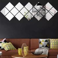 China Modern Minimalist Acrylic Spliced Mirror Self-adhesive Wall Mount Full-Length Mirror Punch-Free Decorative Wall Sticker Mirror for Bathroom Washroom for sale