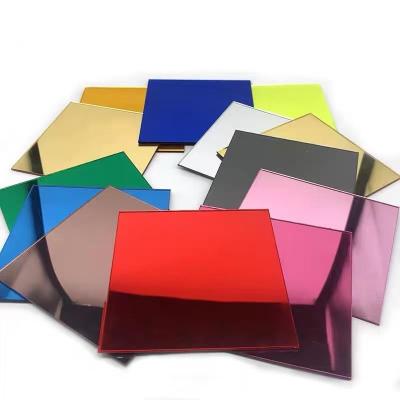 China Colored Acrylic Mirror Red Green Blue Gold Laser Cuttable Decor Mirror Sheet for sale