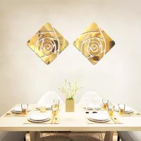 China Laser Engraved Gold PMMA Acrylic Mirror Sheet Decorative Pattern for Hotel Restaurant Interior for sale