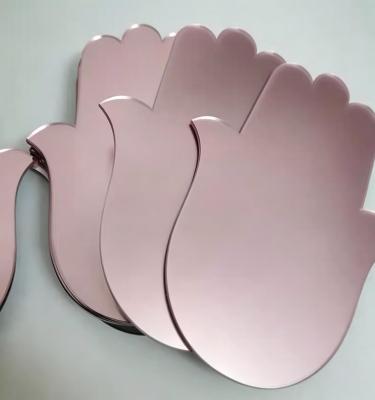 China Cut Size Rose Gold Acrylic Mirror Sheet Furniture Table Cover Protective Decorative Panel for sale
