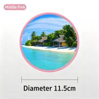 China 3 Inch Mini Rose Pink Shatterproof Handheld Acrylic Convex Mirror Keychain Wide Angle Travel Selfie Custom OEM Wholesale for sale
