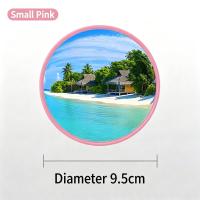China 3 Inch Mini Rose Pink Shatterproof Handheld Acrylic Convex Mirror Keychain Wide Angle Travel Selfie Custom OEM Wholesale for sale