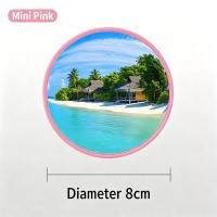 China 3 Inch Mini Rose Pink Shatterproof Handheld Acrylic Convex Mirror Keychain Wide Angle Travel Selfie Custom OEM Wholesale for sale