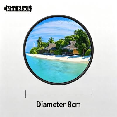 China 4 Inch Black Color Silver Handheld Acrylic Convex Mirror Set Wide Angle Travel Selfie Custom OEM Gift Wholesale for sale