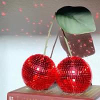 China PET Plastic Mirror Mosaic Cherry Disco Ball Reflective Mirror Ornament for Home Ambient Decor Living Room and Bedroom Desktop Decorations Creative Gift for sale