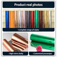 China Special Effect PET Mirror Film Self Adhesive Wrap Vinyl Custom Shape Cuttable Decoration Roll for sale