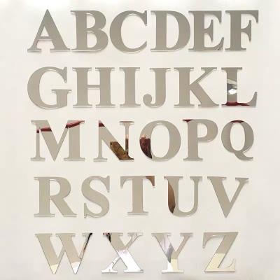 China Wholesale 26 Alphabet Acrylic Mirror Wall Stickers DIY Letter Decals OEM Factory for Kids Cafe and Dorm Decor for sale