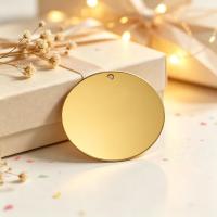 China Round Acrylic PMMA Mirror Sheet Hangable Holiday Decoration Ornament with Customizable Greeting Message String for sale
