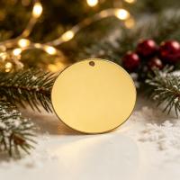 China Pre-Drilled Hole Acrylic Mirror Ornament 1mm Gold String Hanging Ready Hang Shatterproof Decor for Christmas for sale