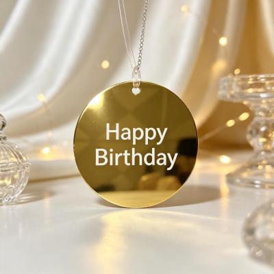 China Custom Size Shape Laser Cut Acrylic Mirror Sheet 1mm Gold Shatterproof Hanging Decor for Party Gift Decoration for sale