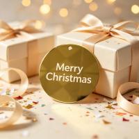 China Shatterproof Acrylic PMMA Mirror Decoration 1mm Gold Safe Unbreakable Hanging Ornament for Kids Holiday Decor for sale
