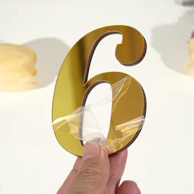 China 10 Pack Gold Hexagon Self Adhesive Acrylic Mirror Wall Stickers Luxury PMMA Peel Stick Living Room Bedroom Tile Decor for sale
