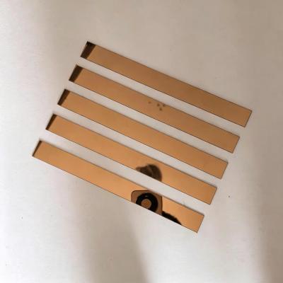 China 8 Pack Bronze Rectangle Self Adhesive Acrylic Mirror Wall Stickers Vintage PMMA Peel Stick Hallway Living Room Panel for sale