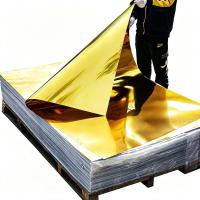 China Gold Plastic Mirror Panel Clear Mirror Effect Unbreakable Photography Reflection Photo Prop Sheet for sale