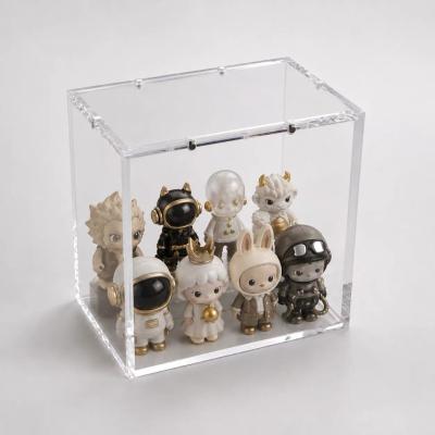 China High Clarity Transparent Acrylic Storage Box Dust-Proof Figure Collection Organizer Case with Magnetic Lid for sale