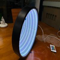 China Square RGB LED Infinity Mirror Wall Panel 600mm Acrylic Semi Reflective Lens for sale