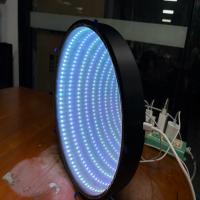 China Square RGB LED Infinity Mirror Wall Panel 600mm Acrylic Semi Reflective Lens for sale