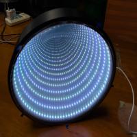 China Round RGB LED Abyss Mirror Wall Light 400mm USB Powered Dimmable Acrylic Lens for sale