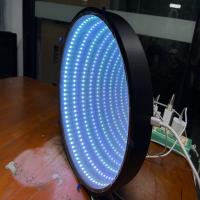 China Round RGB LED Abyss Mirror Wall Light 400mm USB Powered Dimmable Acrylic Lens for sale