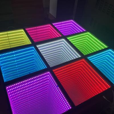 China LED Infinity Mirror Floor Tile 500x500mm Acrylic Anti Slip Dance Floor Panel for sale