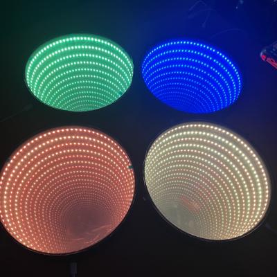 China 800mm Deep Tunnel Abyss Mirror Wall Art RGB Stainless Steel Frame Club Decor for sale