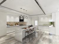 China Commercial MDF Modular Manufactured Home Kitchen Cabinets Lacquer Finish for sale