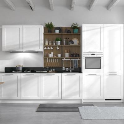 China White Solid Wood Indoor Kitchen Island Cabinets With Drawers Basket Equipped Cupboard for sale