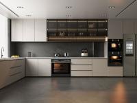 China Custom Finish Lacquer Modular Kitchen Cabinets For Hotel Apartment  Farmhouse Townhouse Villa for sale