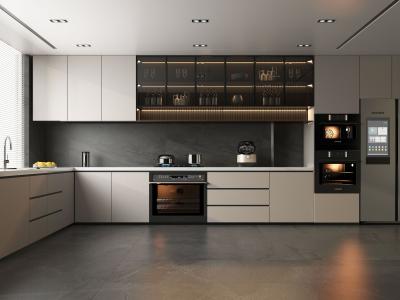China Custom Finish Lacquer Modular Kitchen Cabinets For Hotel Apartment  Farmhouse Townhouse Villa for sale