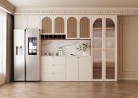 China Antique Design Style Modern Kitchen Base Cabinets Glass Doors 16mm / 18mm / 25mm Door Thickness for sale