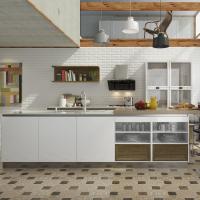 China Multiple Turquoise Traditional Kitchen Units Storage Cabinets Particle Board Carcass for sale