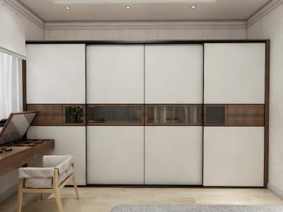 China Adjustable Large Sliding Door Wardrobe Modular Closet Storage With 18mm E1/E0 Chipboard Door for sale
