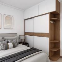 China 2 Glass Door Cabinet 18mm Sliding Door Wardrobe Wooden For Dressing Room for sale