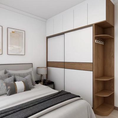 China 2 Glass Door Cabinet 18mm Sliding Door Wardrobe Wooden For Dressing Room for sale
