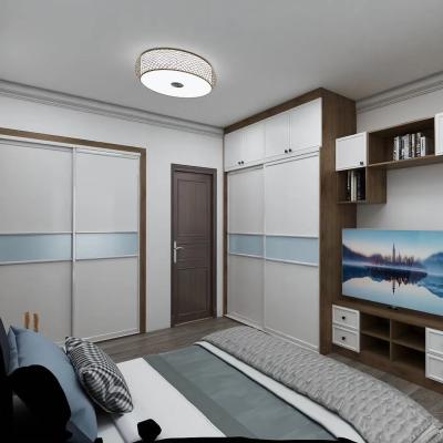 China Villas Sliding Door Wardrobe Storage Units ODM Assembled 2 Door Sliding Wardrobe for sale