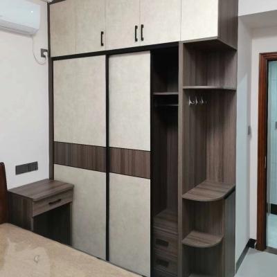 China MDF Wooden Sliding Door Wardrobe Closet Cabinet Adjustable OEM for sale